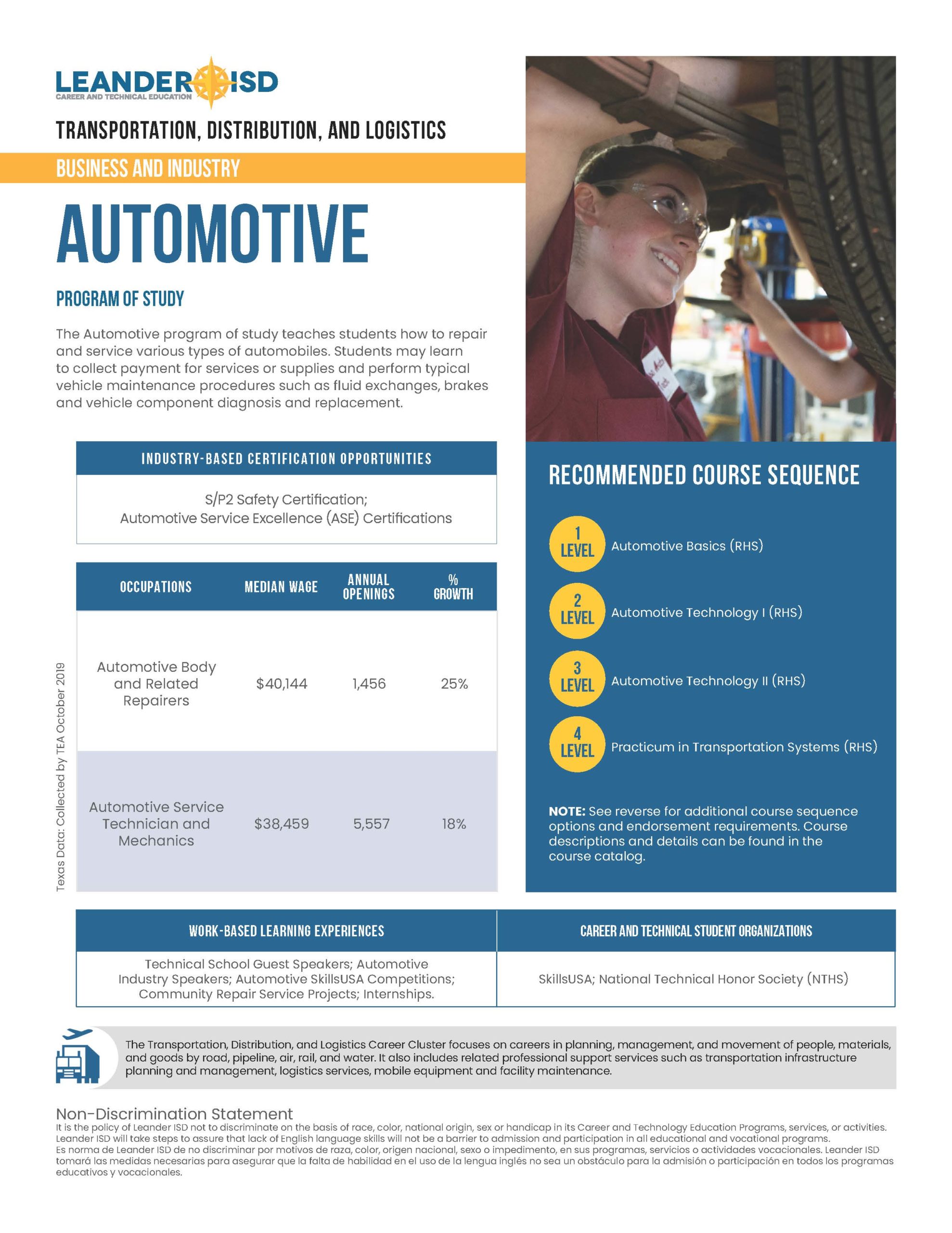 CTE: Transportation, Distribution & Logistics | Leander ISD